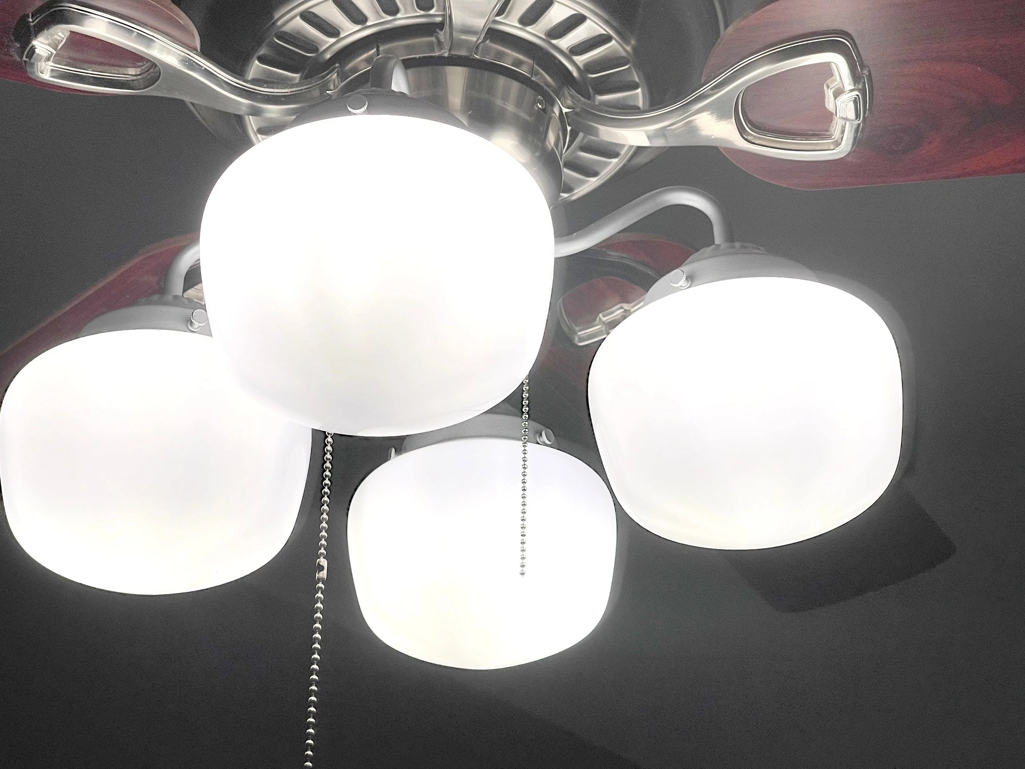 Schoolhouse Milk Glass Ceiling Fan LIGHT KIT Fixture - The Lamp Goods