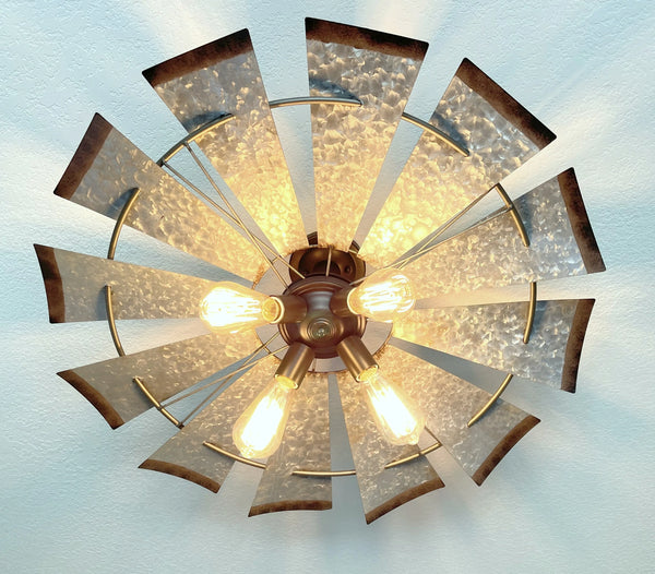 Farmhouse Light Fixture | Farmhouse Windmill - The Lamp Goods